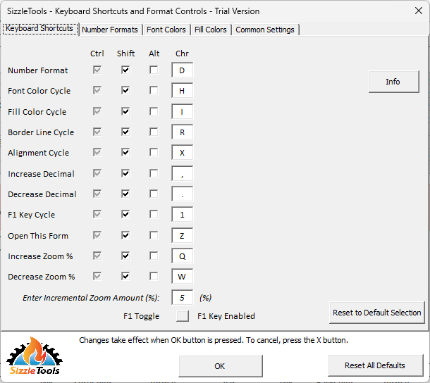 Excel Add-In: Shortcuts (SizzleSC) - SizzleTools